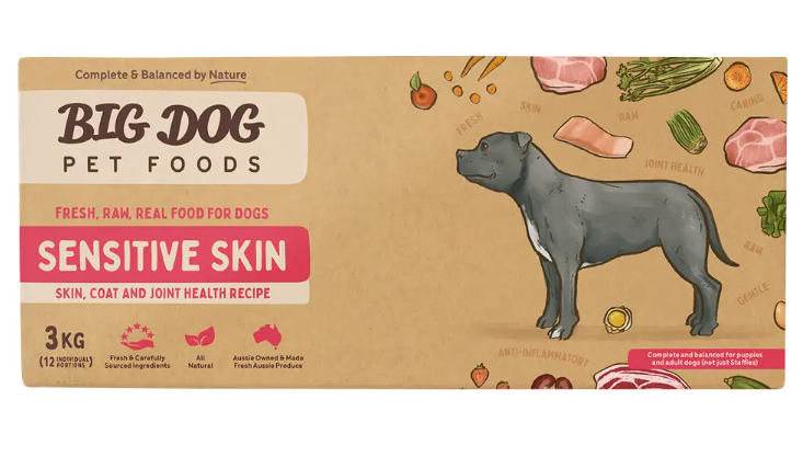 Big Dog Sensitive Skin Frozen Raw Dog Food 3kg | Todd's Tasty Treats